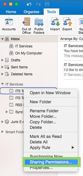 How to Share my Inbox/Folders on Outlook 2019 for Mac - Information ...